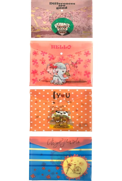 Fly Color Desenli Körüklü Çıtçıtlı Dosya Seti 4 Adet Fly Color Desenli Körüklü Çıtçıtlı Dosya Seti 4 Adet