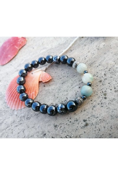 Mini aksesuar Doğaltaş Hematit ve Amazonit Bileklik Mini aksesuar Doğaltaş Hematit ve Amazonit Bileklik