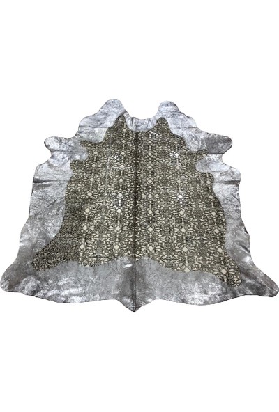 Bienna Fur Doğal Deri Gümüş Post Halı 200 x 200 cm