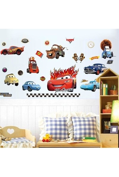 Kt Decoration Arabalar Cars Filmi Şimşek Mcqueen Çocuk Odası Duvar Sticker