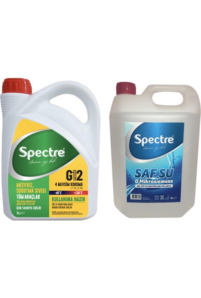 Spectre Yeşil Antifriz 3 lt + Distile Saf Su 5 lt Spectre Yeşil Antifriz 3 lt + Distile Saf Su 5 lt