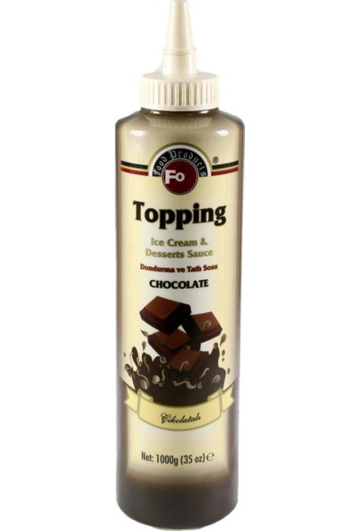 Fo Topping Çikolata Aromalı Dondurma ve Tatlı Sosu 1000gr Fo Topping Çikolata Aromalı Dondurma ve Tatlı Sosu 1000gr