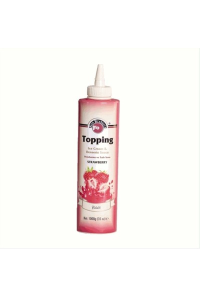 Fo Topping Çilek Aromalı Dondurma ve Tatlı Sosu 1000gr Fo Topping Çilek Aromalı Dondurma ve Tatlı Sosu 1000gr