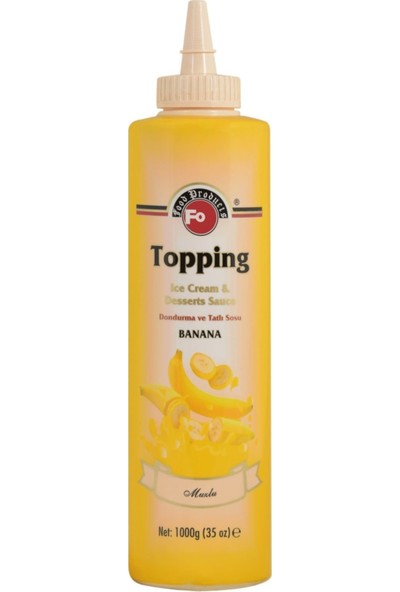 Fo Topping Muz Aromalı Dondurma ve Tatlı Sosu 1000gr Fo Topping Muz Aromalı Dondurma ve Tatlı Sosu 1000gr