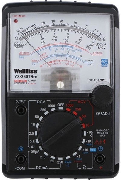Wellhise YX360 Treb Analog Multimetre Ölçü Aleti Avometre Wellhise YX360 Treb Analog Multimetre Ölçü Aleti Avometre