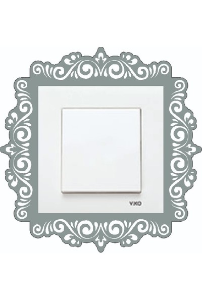 Hece Dekoratif Pleksi Aynalı Gümüş Tekli Priz Çerçevesi Hece Dekoratif Pleksi Aynalı Gümüş Tekli Priz Çerçevesi