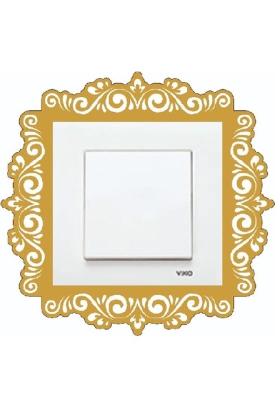 Hece Dekoratif Pleksi Aynalı Gold Tekli Priz Çerçevesi Hece Dekoratif Pleksi Aynalı Gold Tekli Priz Çerçevesi