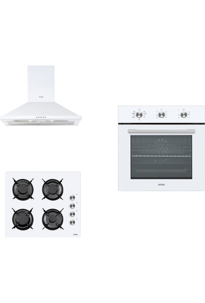 Vestel Beyaz Ankastre Set 50 ( AD-6001 B - AO-6104 Yb - AF-6682 Yb)