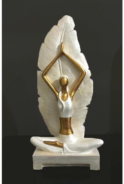 Biblo Sepeti Yoga Yapan Kadın Büyük Boy Kristal Beyaz Biblo Sepeti Yoga Yapan Kadın Büyük Boy Kristal Beyaz