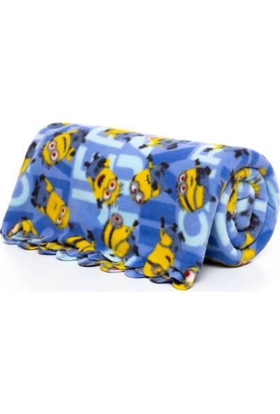 King Home Kinghome Lisanslı Polar Battaniye Tek Kişilik Minyonlar Desenli 130 x 170 cm