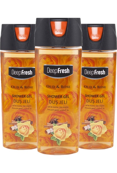 Deep Fresh Pratik Kapaklı Duş Jeli Oud & Rose 3 x 500 ml Deep Fresh Pratik Kapaklı Duş Jeli Oud & Rose 3 x 500 ml