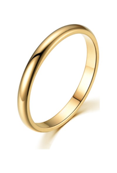 Chavin 2 mm Söz Nişan Gold İp Kaplama Unisex Çelik Yüzük EH23SR Chavin 2 mm Söz Nişan Gold İp Kaplama Unisex Çelik Yüzük EH23SR