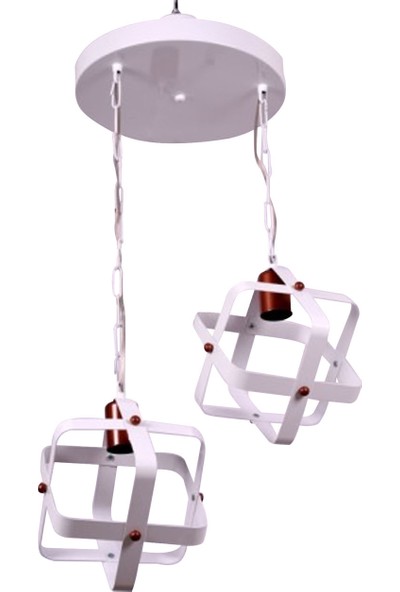 Menzir Lama Küp 2li Beyaz Sarkıt Avize