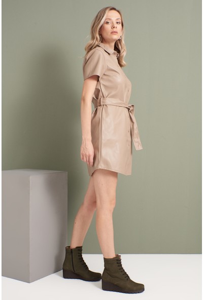 Ziya Deri Kadın Dolgu Topuk Bot 10398 5355 Haki Ziya Deri Kadın Dolgu Topuk Bot 10398 5355 Haki