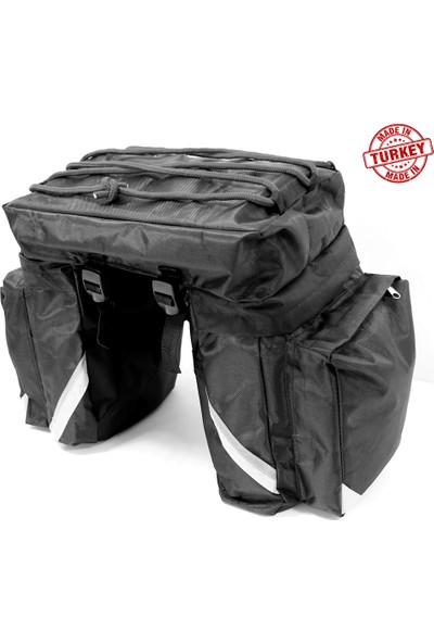 Goods Store Su Geçirmez Reflektörlü Motosiklet Bisiklet Üçlü Heybe Çanta 45L