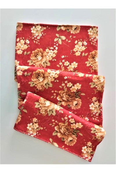 Ladya Home Çiçek Desenli Kırmızı Renkli Plaj Havlusu 95 x 175 cm