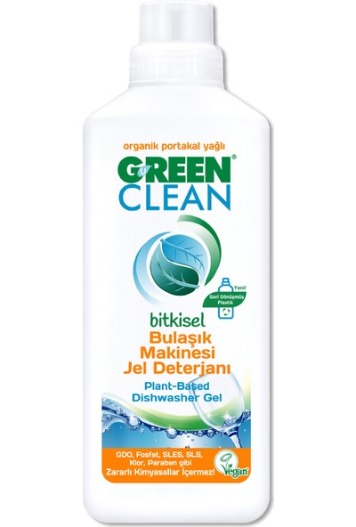 U Green Clean Bitkisel Bulaşık Makinesi Jel Deterjanı Portakal Yağlı 1000 ml U Green Clean Bitkisel Bulaşık Makinesi Jel Deterjanı Portakal Yağlı 1000 ml