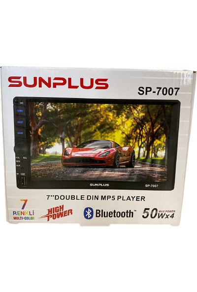 Sun Plus Hitech Sunplus SP-7007 Double 4X50W BT Oto Teyp Sun Plus Hitech Sunplus SP-7007 Double 4X50W BT Oto Teyp