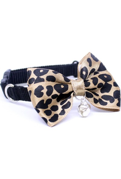 Petviya Papyonlu Kedi Boyun Tasması Leopar
