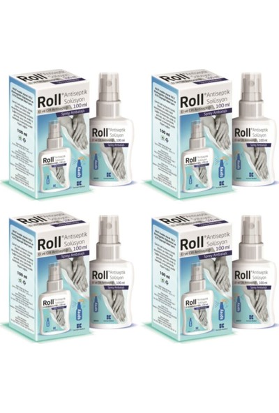 Roll Solüsyon Spreyi El ve Cilt Dezenfektanı 100 ml (4 Adet) Roll Solüsyon Spreyi El ve Cilt Dezenfektanı 100 ml (4 Adet)