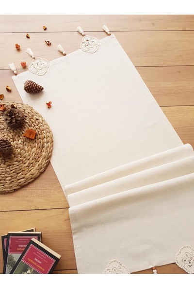 Wellstil El Dantelli Düz Keten Runner Naturel 50 x 150 cm Wellstil El Dantelli Düz Keten Runner Naturel 50 x 150 cm