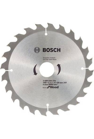 Bosch Eco For Wood Ahşap Daire Testere 190 X 2.2/1.4 X 30 mm 24 Diş Bosch Eco For Wood Ahşap Daire Testere 190 X 2.2/1.4 X 30 mm 24 Diş