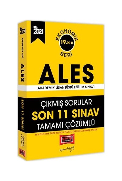 Yargı Yayınları 2021 ALES Son 11 Sınav Tamamı Çözümlü Çıkmış Sorular Ekonomik Seri Yargı Yayınları 2021 ALES Son 11 Sınav Tamamı Çözümlü Çıkmış Sorular Ekonomik Seri