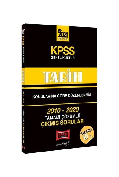 ​Yargı Yayınları 2021 KPSS Tarih Konularına Göre Düzenlenmiş Tamamı Çözümlü Çıkmış Sorular