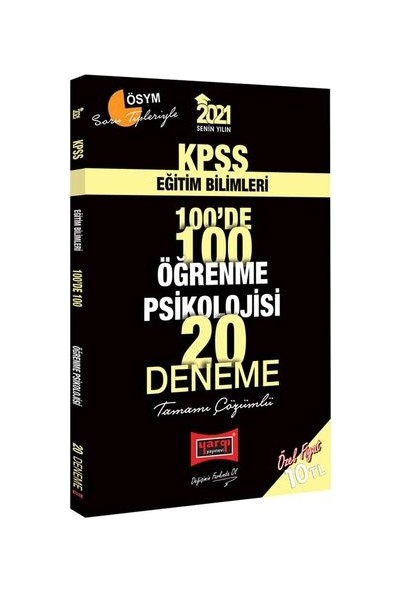 Yargı Yayınları 2021 KPSS Eğitim Bilimleri 100'de 100 Öğrenme Psikolojisi Tamamı Çözümlü 20 Deneme Yargı Yayınları 2021 KPSS Eğitim Bilimleri 100'de 100 Öğrenme Psikolojisi Tamamı Çözümlü 20 Deneme