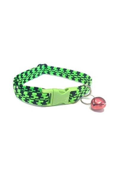Marka Pati Elastik Ayarlamalı Kedi Boyun Tasması Yeşil