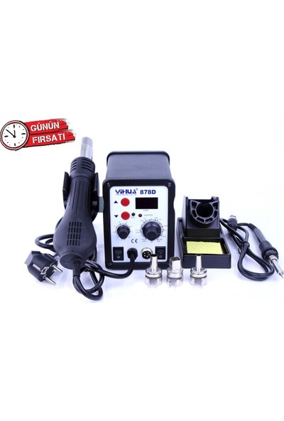 Yihua 878D Isı Ayarlı Sıcak Hava Üfleme Lehimleme Havya Istasyonu Yihua 878D Isı Ayarlı Sıcak Hava Üfleme Lehimleme Havya Istasyonu