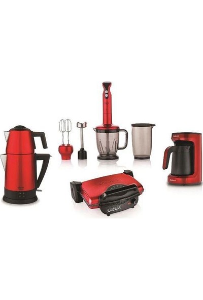 Schafer Kea Elektro Mega Ev Aletleri 4lü Set Kırmızı Schafer Kea Elektro Mega Ev Aletleri 4lü Set Kırmızı