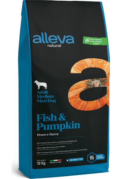 Alleva Natural Balıklı ve Balkabaklı Medium Maxi Irk Yetişkin Köpek Maması 12 Kg Alleva Natural Balıklı ve Balkabaklı Medium Maxi Irk Yetişkin Köpek Maması 12 Kg