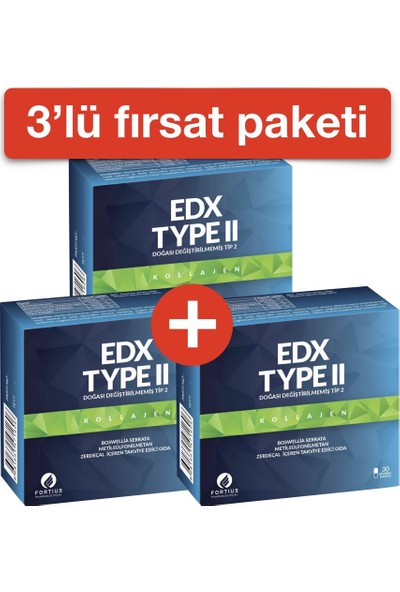 EDX TYPE II KOLLAJEN (3'LÜ PAKET)