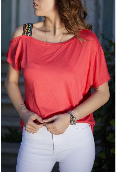 Xhan Omuzu Aksesuarlı Bluz 0YXK2-43355-20