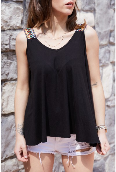 Xhan Omuz Aksesuarlı Bluz 0YXK2-43368-02 Xhan Omuz Aksesuarlı Bluz 0YXK2-43368-02