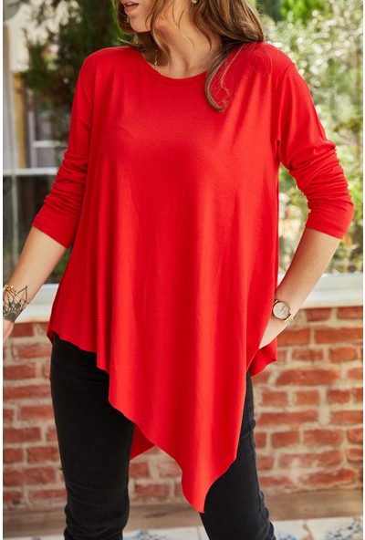 Xhan Asimetrik Viskon Bluz 9YXK2-41580-04 Xhan Asimetrik Viskon Bluz 9YXK2-41580-04