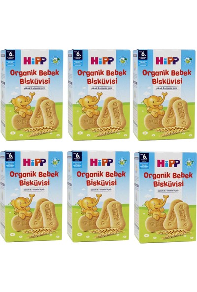 Hipp Organik Bebek Bisküvisi 150 gr 6'lı Paket Hipp Organik Bebek Bisküvisi 150 gr 6'lı Paket