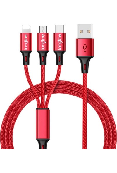 Longline 3'lü Hızlı Şarj Kablosu Typec Micro Longline 3'lü Hızlı Şarj Kablosu Typec Micro