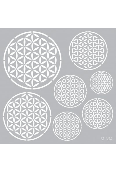 Artikel Yaşam Çiçeği Stencil Ve Boyama Şablonu-2 30 x 30 cm
