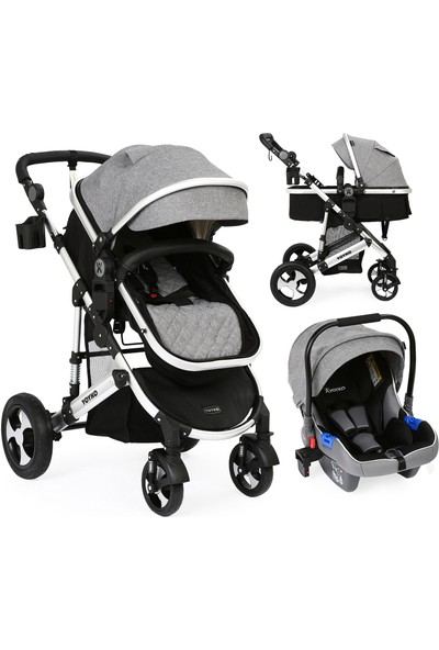 Yoyko Ultimate Travel Sistem Bebek Arabası 3 in 1 Gri Silver