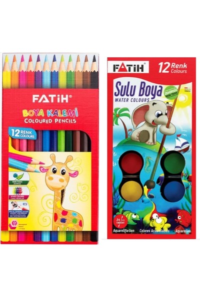 Fatih 2'li Boyama Seti (Kuru Boya ve Sulu Boya)