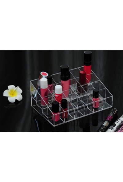 Şeffaf 24 Bölmeli Makyaj Organizeri