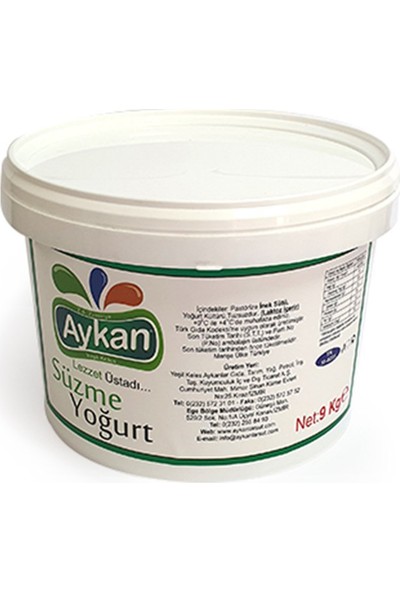 Aykan Tam Yağlı Süzme Yoğurt 9 kg Kova Aykan Tam Yağlı Süzme Yoğurt 9 kg Kova