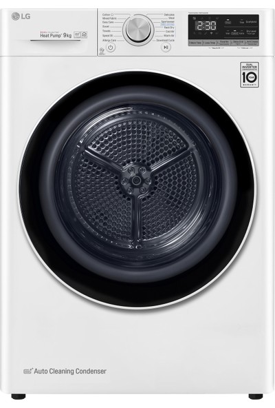 LG RC90V9AV2W 9 kg Çift İnverter Kurutma Makinesi LG RC90V9AV2W 9 kg Çift İnverter Kurutma Makinesi