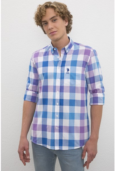 U.S. Polo Assn. Erkek Menekşe Gömlek Uzunkol