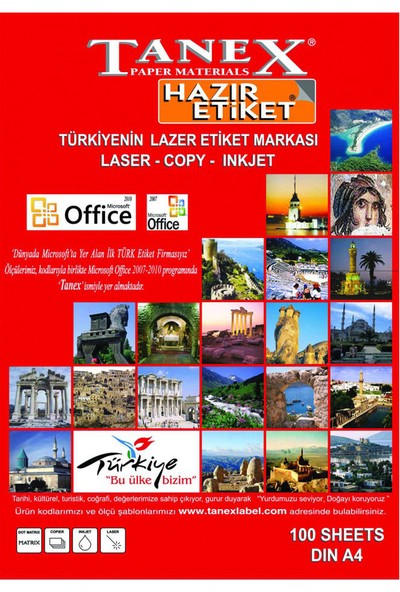 Tanex TW-2215 Laser Etiket 100'LÜ Tanex TW-2215 Laser Etiket 100'LÜ