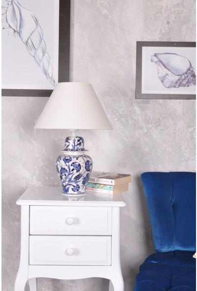 Qdec Bleu Blanc Şah Vazo Abajur Lale Karanfil K.beyaz Qdec Bleu Blanc Şah Vazo Abajur Lale Karanfil K.beyaz