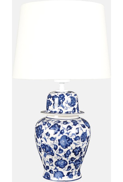 Qdec Bleu Blanc Şah Vazo Abajur Lotus Beyaz Qdec Bleu Blanc Şah Vazo Abajur Lotus Beyaz