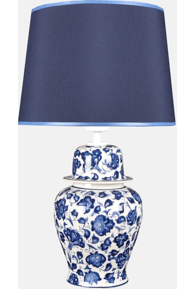 Qdec Bleu Blanc Şah Vazo Abajur Lotus Mavi Qdec Bleu Blanc Şah Vazo Abajur Lotus Mavi